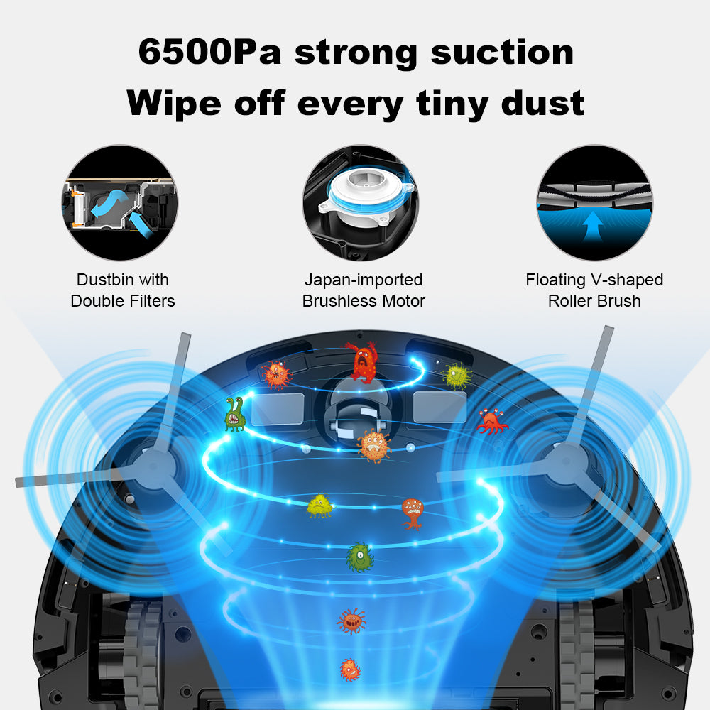 Liectroux New Arrival laser robot vacuum model X6 with 2 in 1 dust bin ...