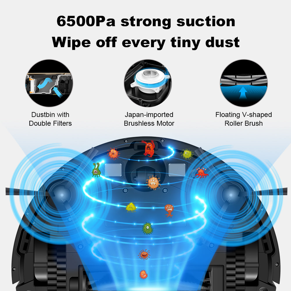 Liectroux XR500 high end robot vacuum, Laser navigation, 6500pa suctio ...